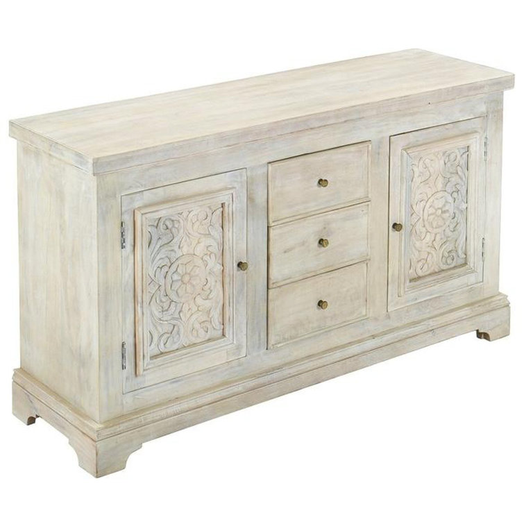One Allium Way® Mimi 64'' Wide 3 Drawer Mango Solid Wood Sideboard ...