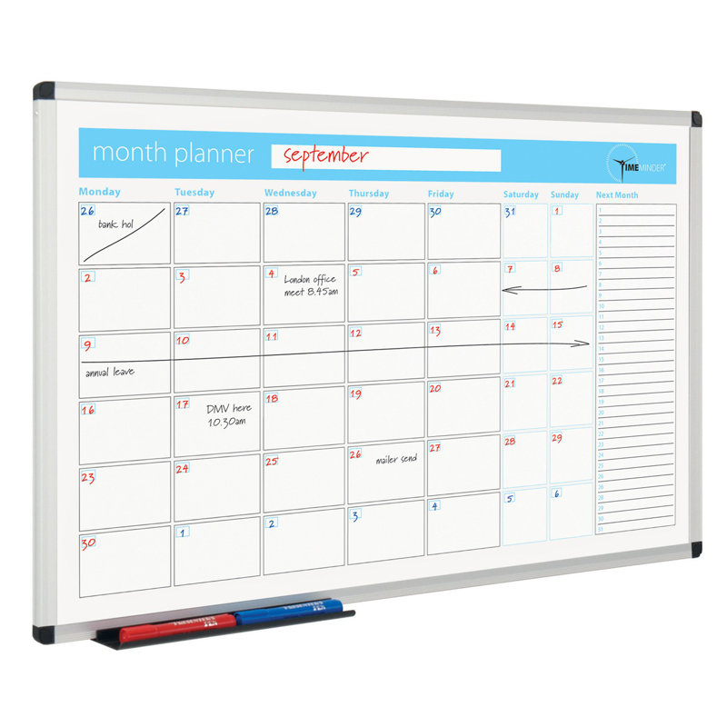 Symple Stuff Planner Wall Mounted Whiteboard, 60cm H x 90cm W | Wayfair ...
