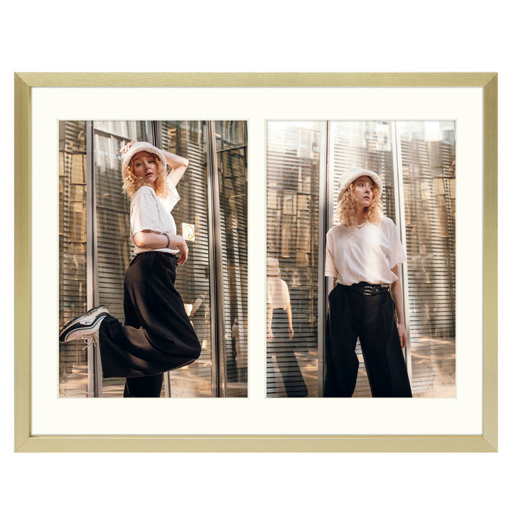 Hokku Designs Ashyr Collage Picture Frame, Aluminum Frame with Ivory ...