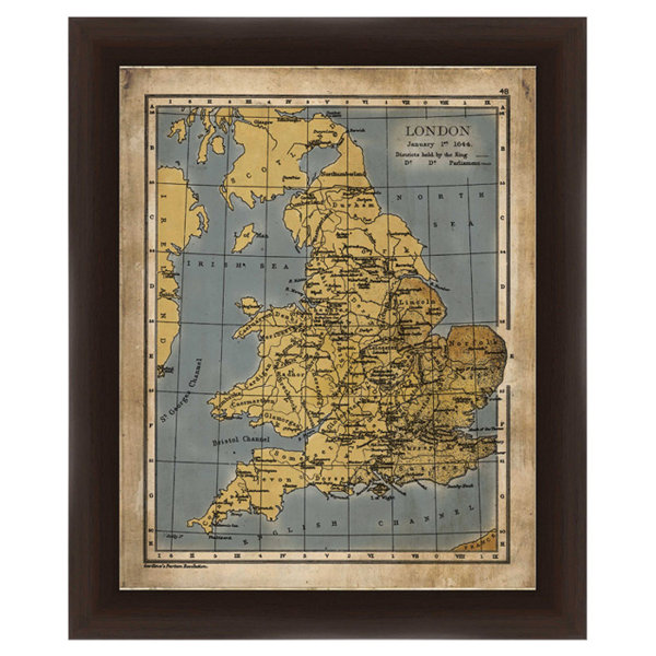 PTM United Kingdom Map Framed Graphic Art | Wayfair.ca