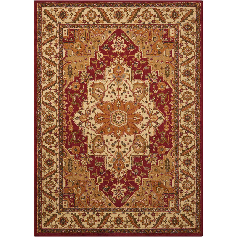 Andover Mills Pierce Beige/Maroon Area Rug & Reviews | Wayfair