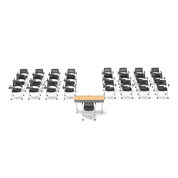 Team Tables Classroom Training Table and Chair Set with Modesty Panel ...