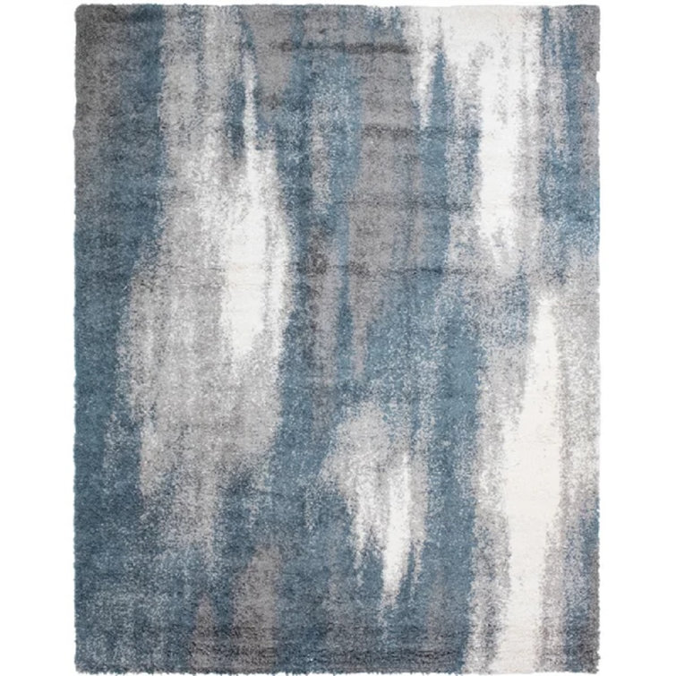 17 Stories Alban Abstract Shag Area Rug in Blue & Reviews | Wayfair