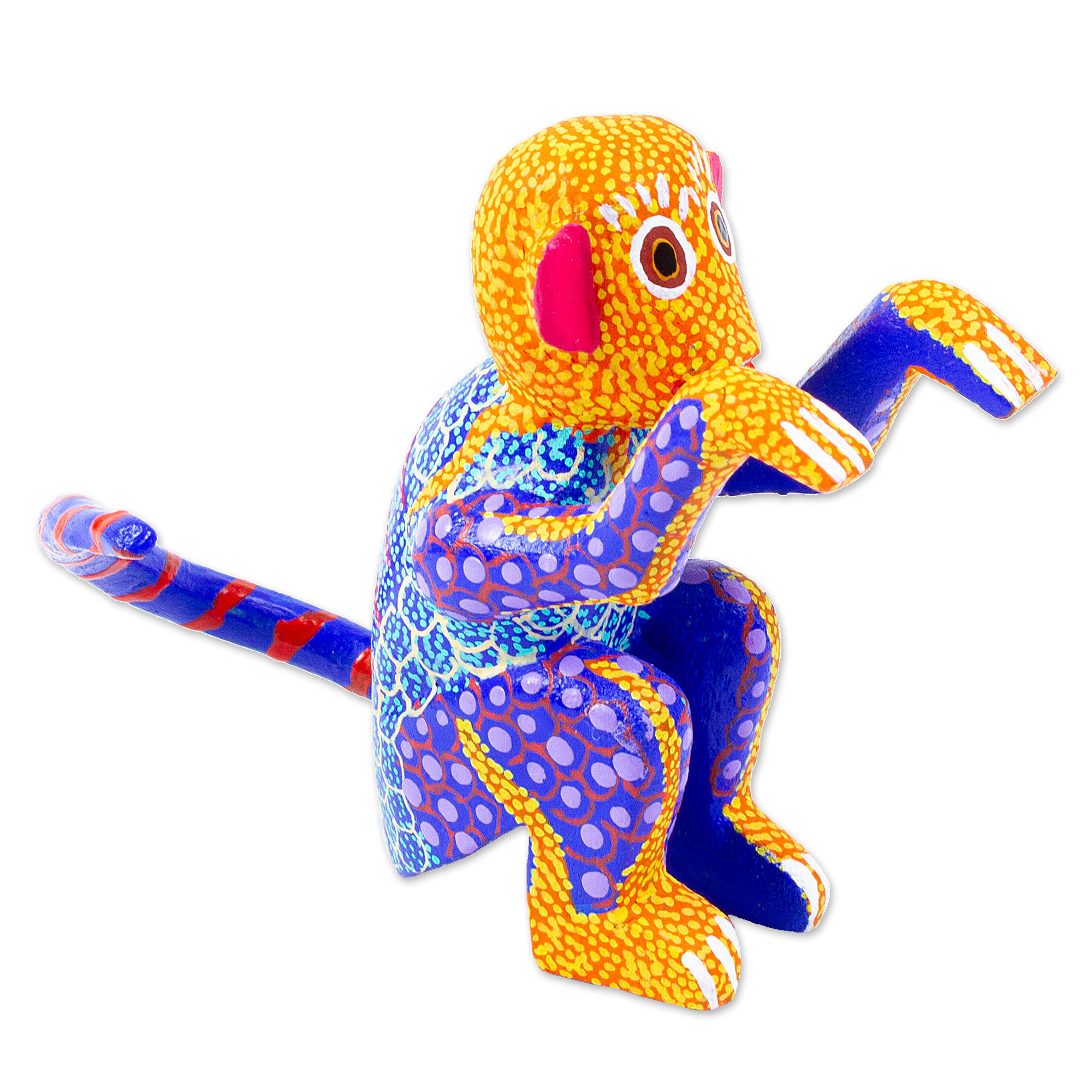 Bungalow Rose Handmade Bright Monkey Wood Alebrije Figurine | Wayfair