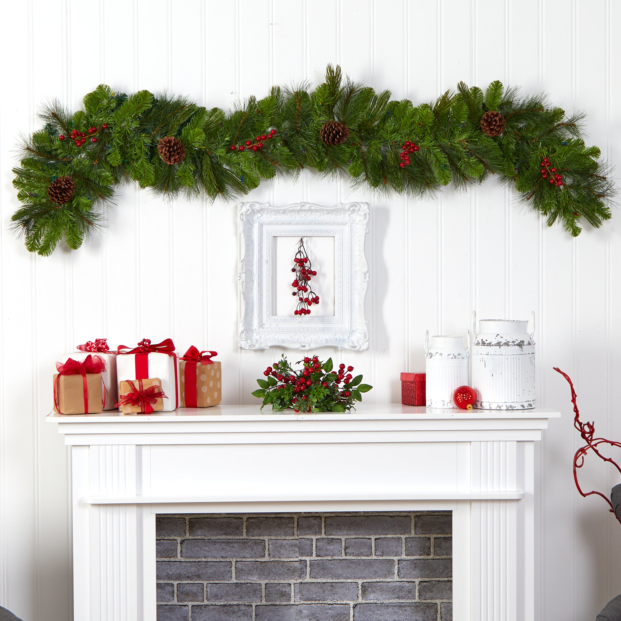 The Holiday Aisle® 72'' in. Lighted Faux Garland | Wayfair