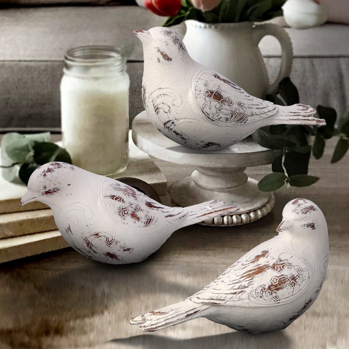 August Grove® 3 Piece Resin Bird Figurine Set | Wayfair