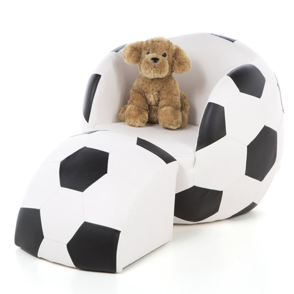Zoomie Kids Irving Soccer Ball Kids Novelty Chair and Ottoman & Reviews ...