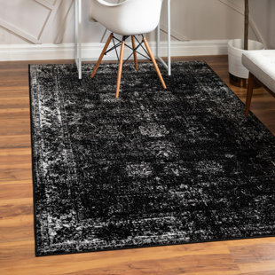Wayfair | Black Floral & Plant Area Rugs You'll Love in 2022
