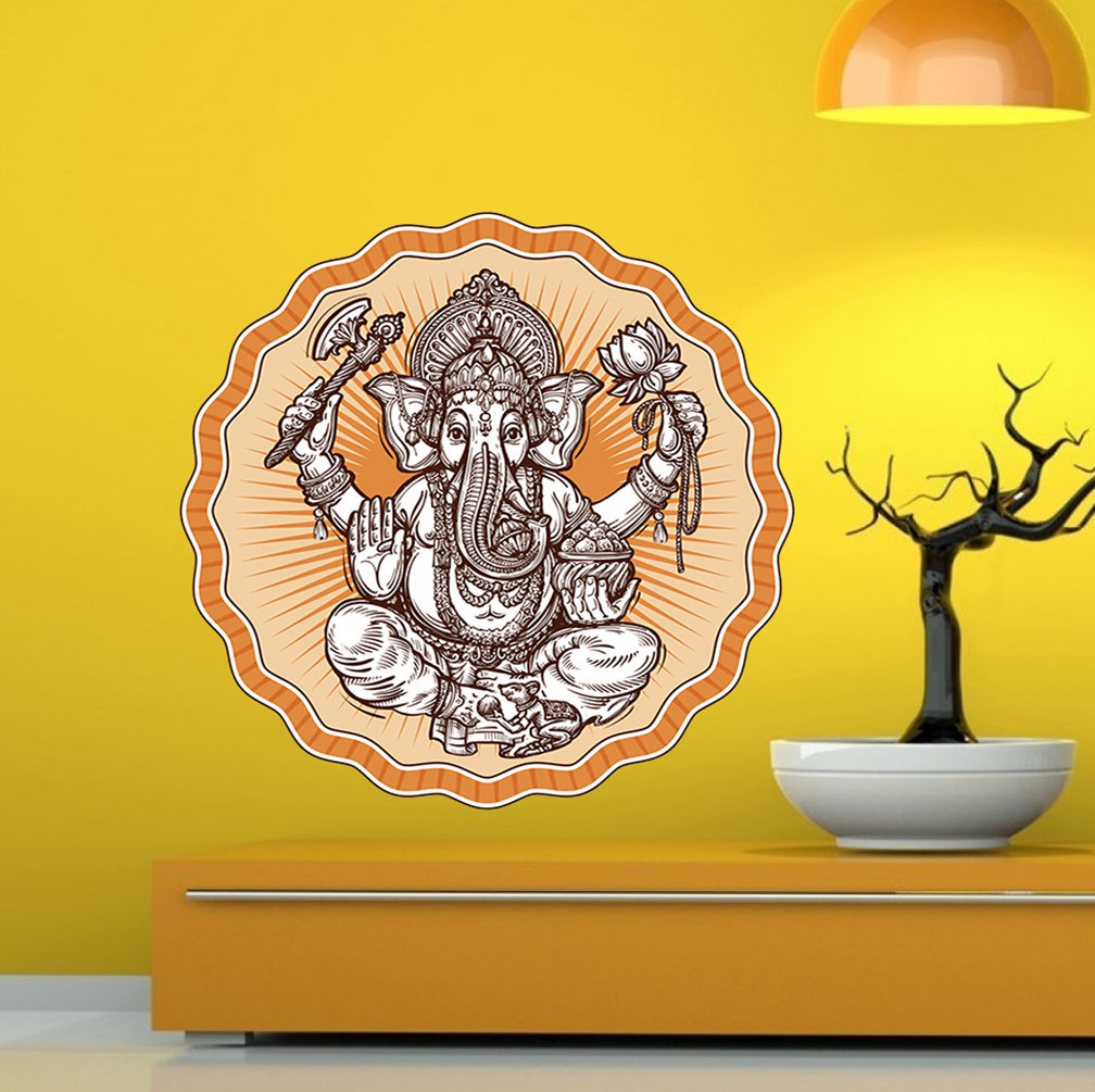 Trinx Ganesha Decal, Ganesha Sticker, Ganesha Wall Decal | Wayfair
