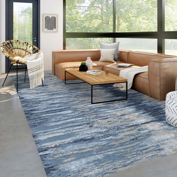 Bokara Rug Co., Inc. Handmade Hand-Knotted Blue/Gray/Beige Rug | Wayfair