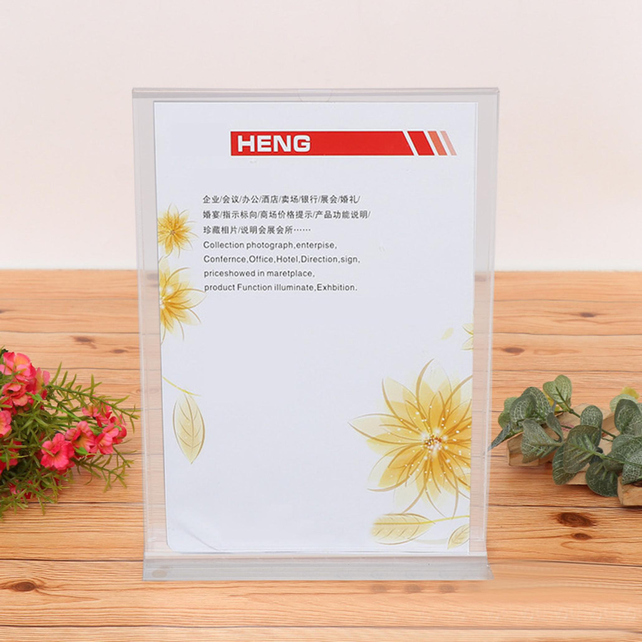 jwu9 6Pc Acrylic Vertical T-Type Card Insert Table Sign Transparent ...
