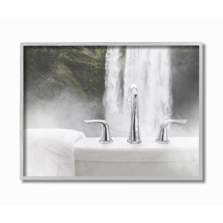 Stupell Industries Waterfall Bath Time Abstract Bathroom by Milli Villa ...