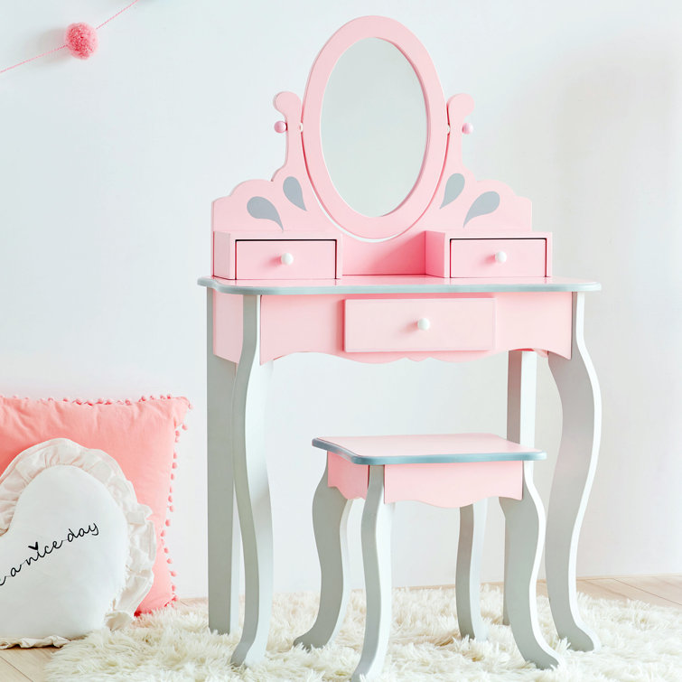 Teamson Kids Little Princess Kids Vanity Set with Mirror & Reviews ...