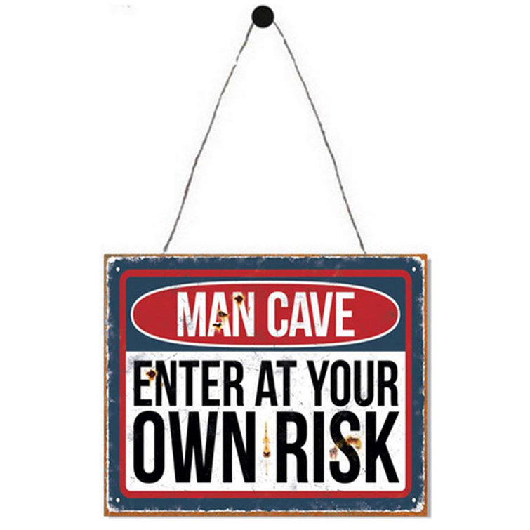 Maturi Man Cave Enter at Own Risk Wall Décor | Wayfair.co.uk