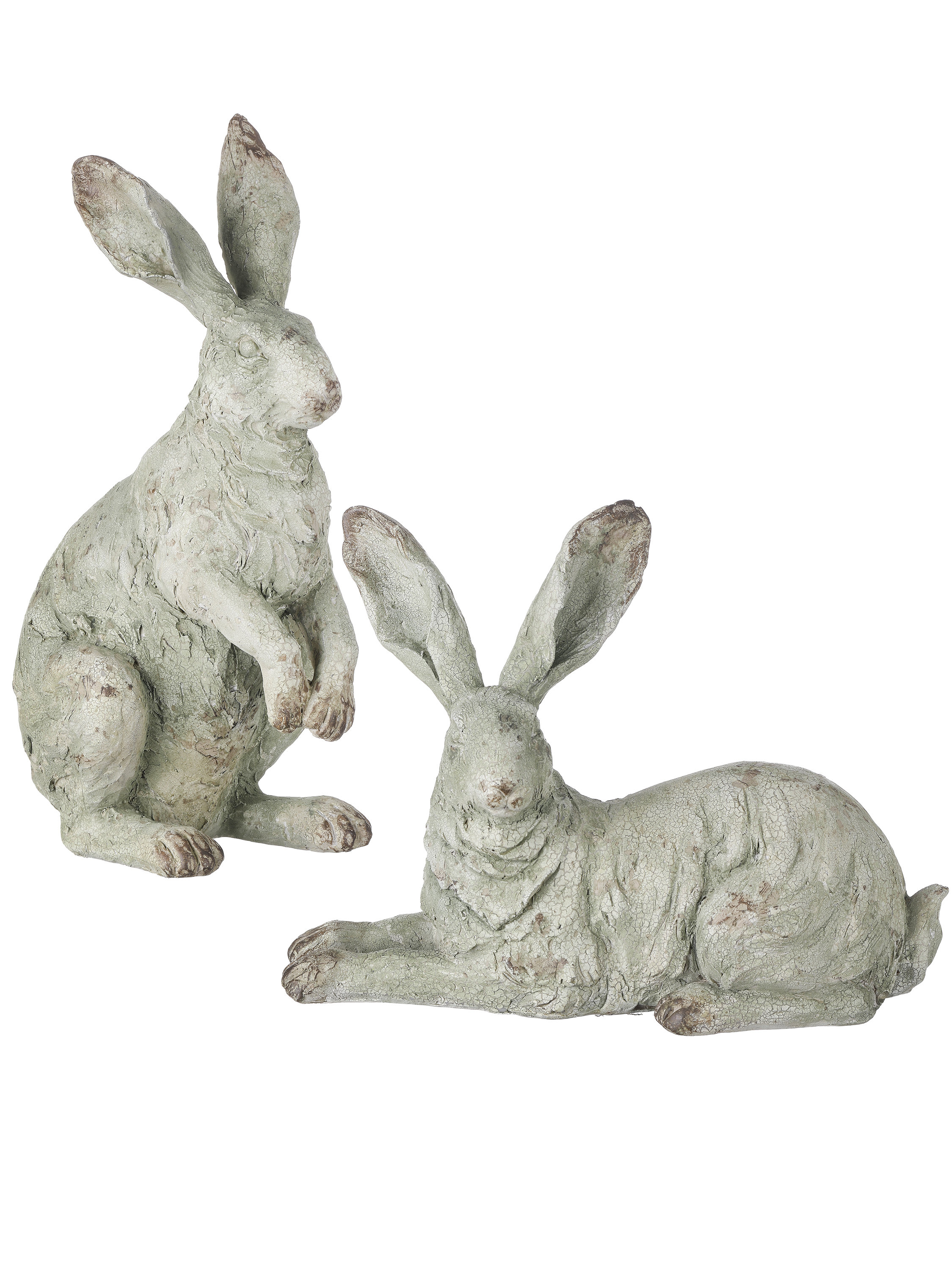 August Grove® Alilet Resin Rabbit 2 Piece Statue Set | Wayfair