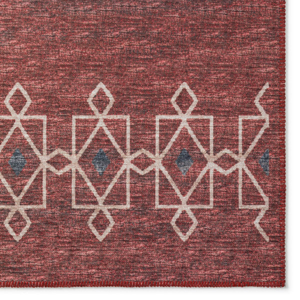Foundry Select Anberlynn Chenille Red/White/Blue Rug & Reviews | Wayfair