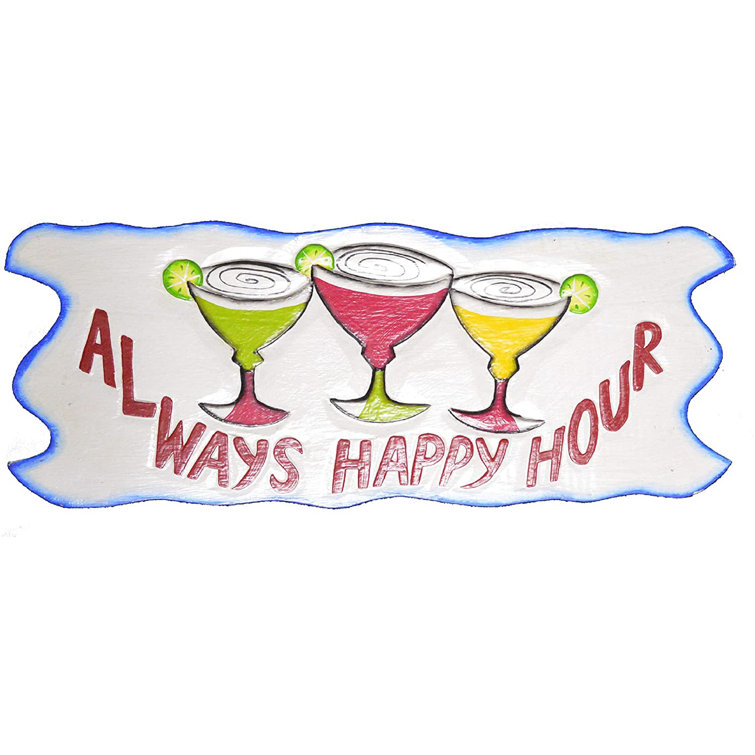 World Bazzar Therapy Always Happy Hour Cocktails Drinking Sign Wall ...