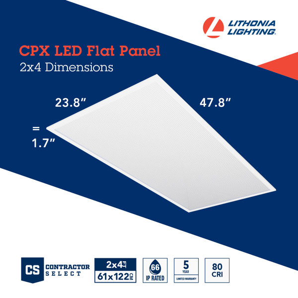 Lithonia Lighting 4' x 2' LED Flat Panel Light & Reviews | Wayfair