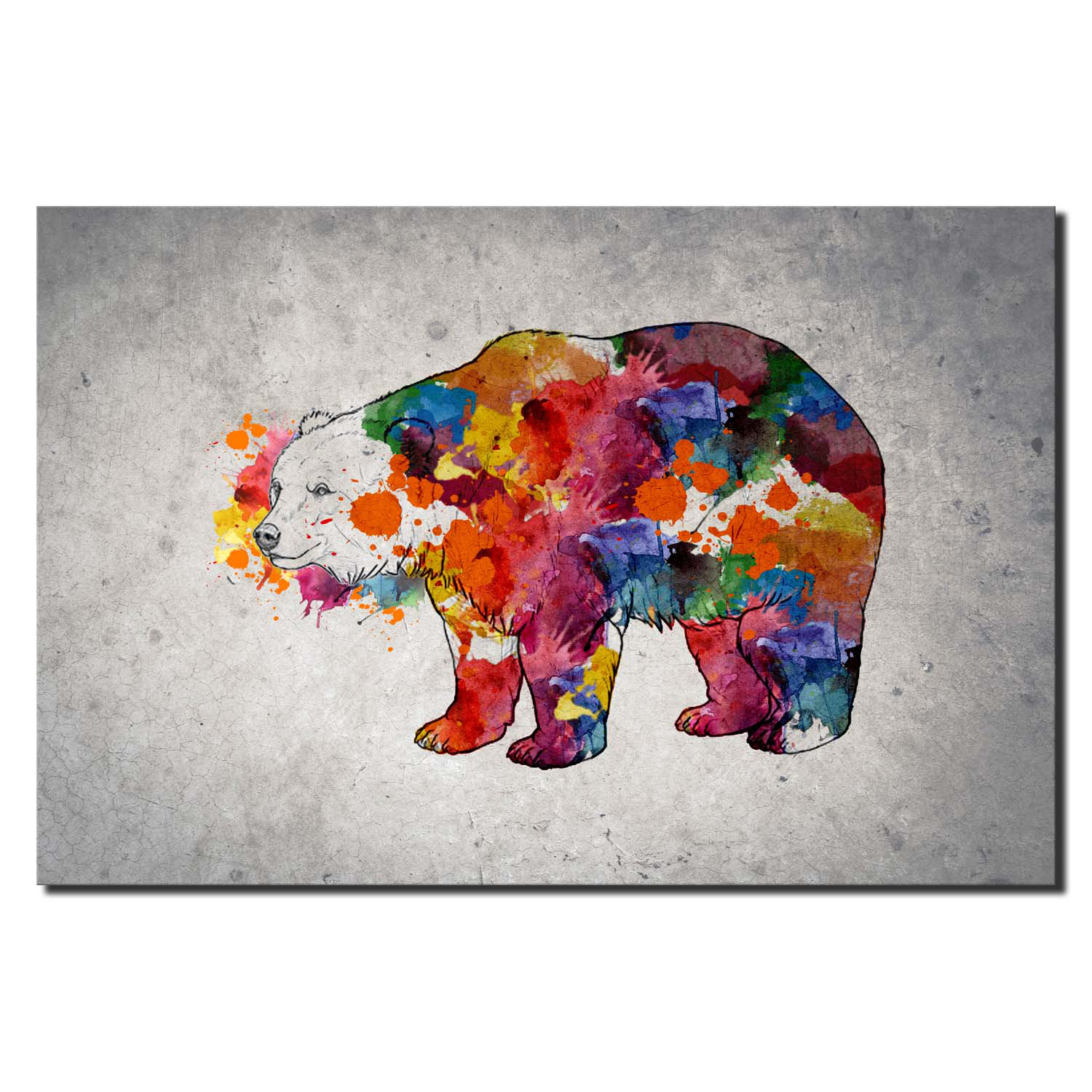 Millwood Pines POP043 Color Bear - Painting on Canvas | Wayfair