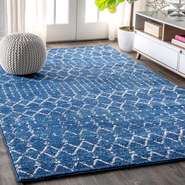World Menagerie Iain Power Loom Blue Rug & Reviews | Wayfair.co.uk