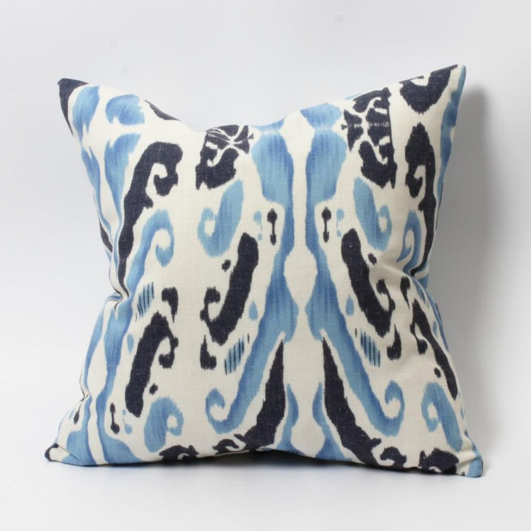 Orren Ellis Patterned Blue Cushion | Wayfair