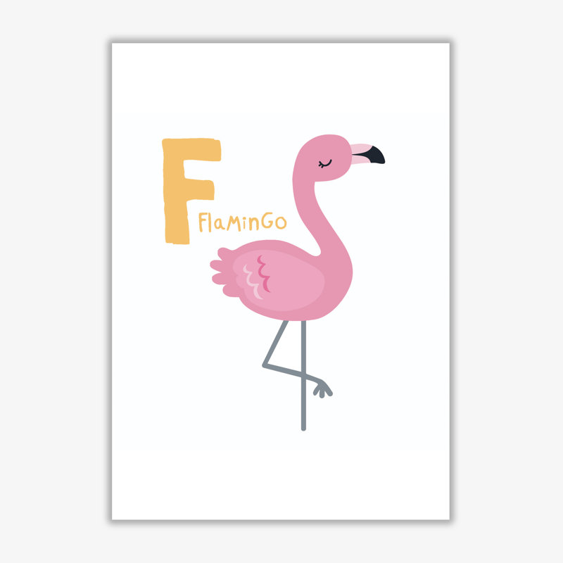 East Urban Home 'Alphabet Animals, F Is for Flamingo' Graphic Art ...