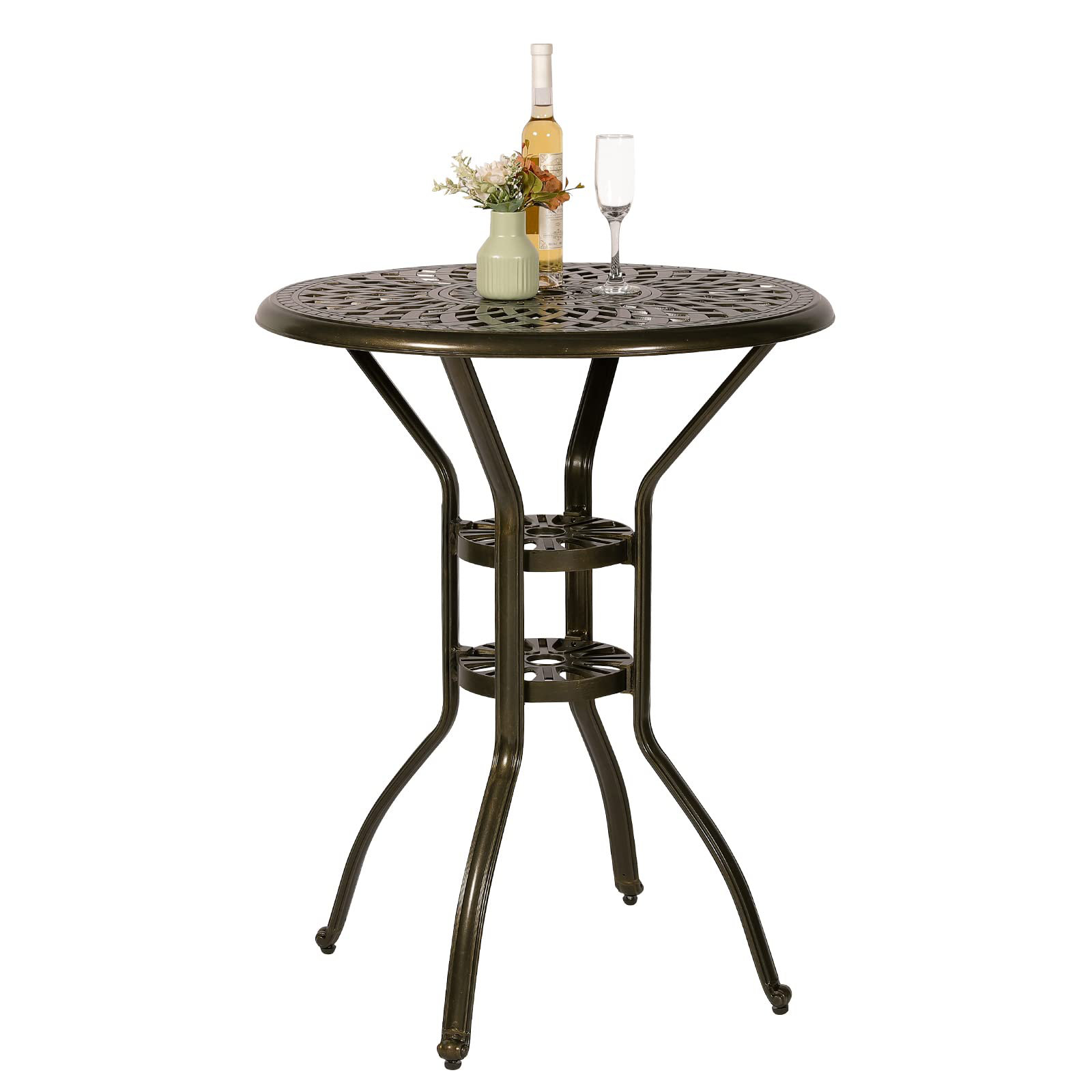 Astoria Grand Ghevont Metal Outdoor Bar Table | Wayfair