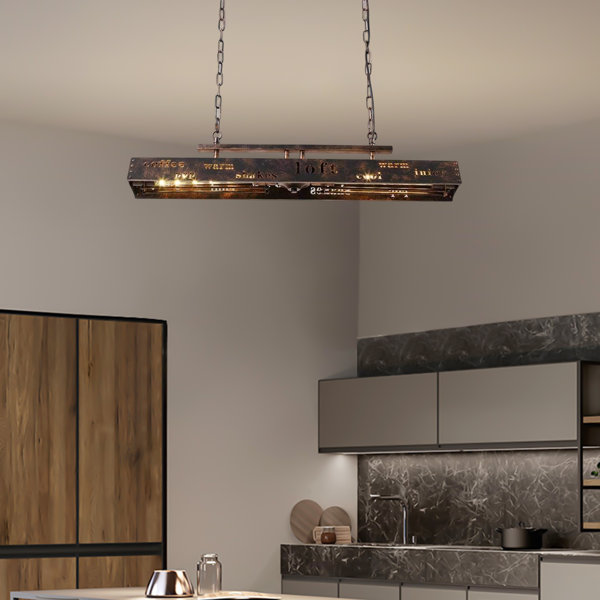 Williston Forge Rustic Metal Rectangle Pendant Light(2 Heads) | Wayfair