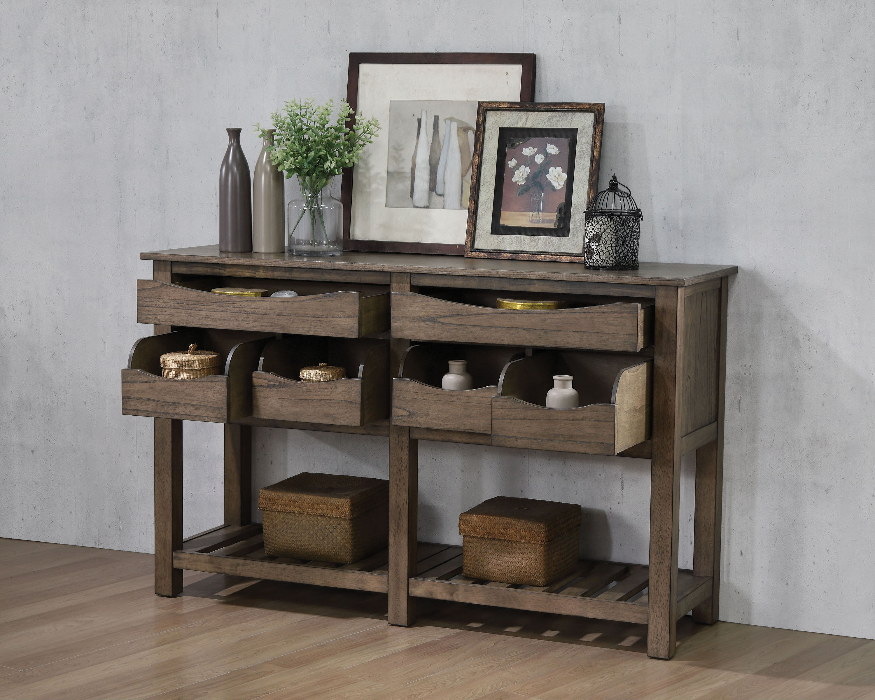 Millwood Pines Montezuma 60'' Wide 6 Drawer Buffet Table | Wayfair