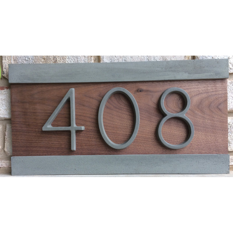 UrbanConcreteDesign Modern Wall Address Plaque | Wayfair