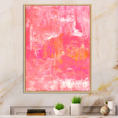 Wrought Studio Orange And Pink Abstract Art Colorfields Orange And Pink ...
