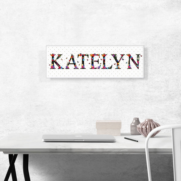 ARTCANVAS KATELYN Girls Name - Wrapped Canvas Panoramic Textual Art ...