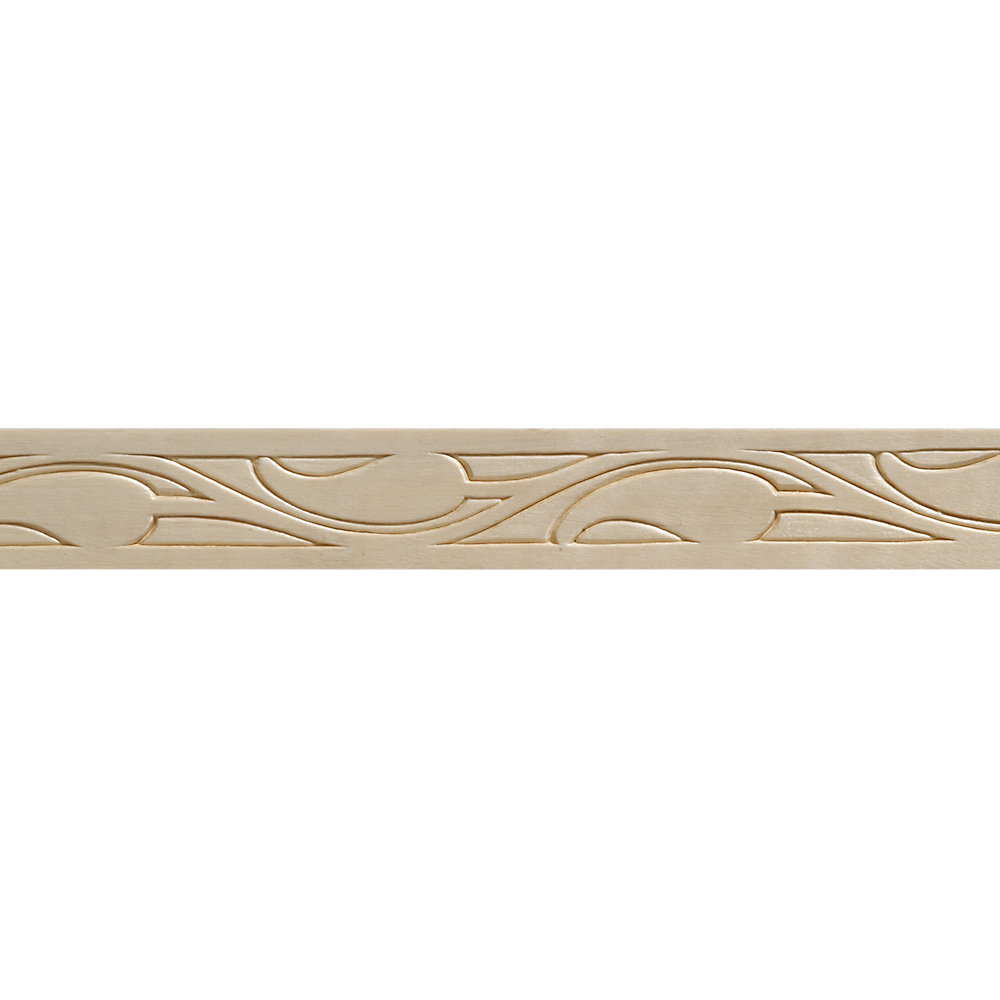 Ornamental Mouldings Hardwood Embossed Ivy Trim Moulding 1" H x 96" W x ...