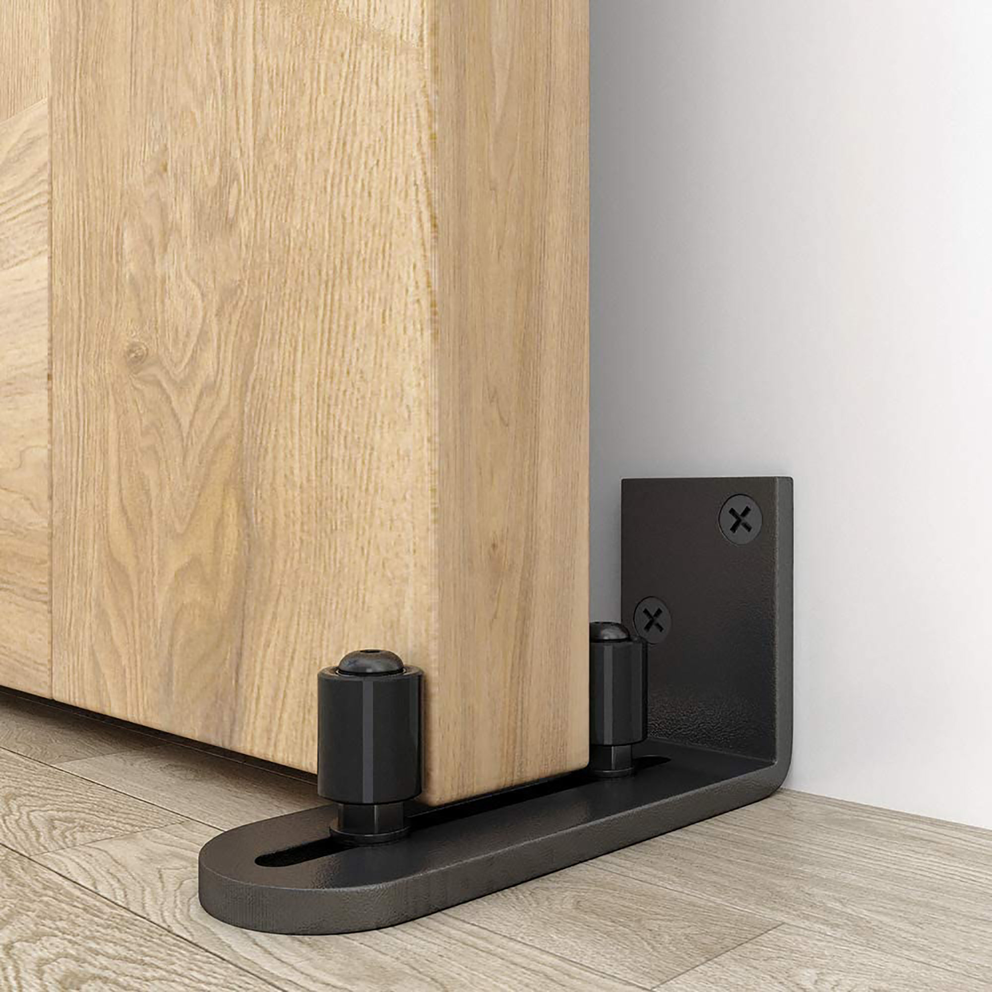 Lazio LAZ Sliding Wall Mount Powder Coated Adjustable Barn Door Bottom ...