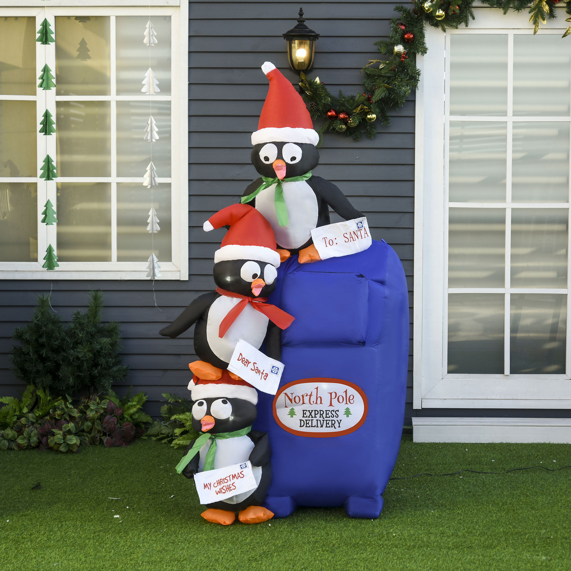 The Holiday Aisle® Penguins Mailbox Christmas Inflatable & Reviews ...