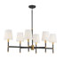Ebern Designs Timiki 6-Light Linear Chandelier In Matte Black With Warm ...