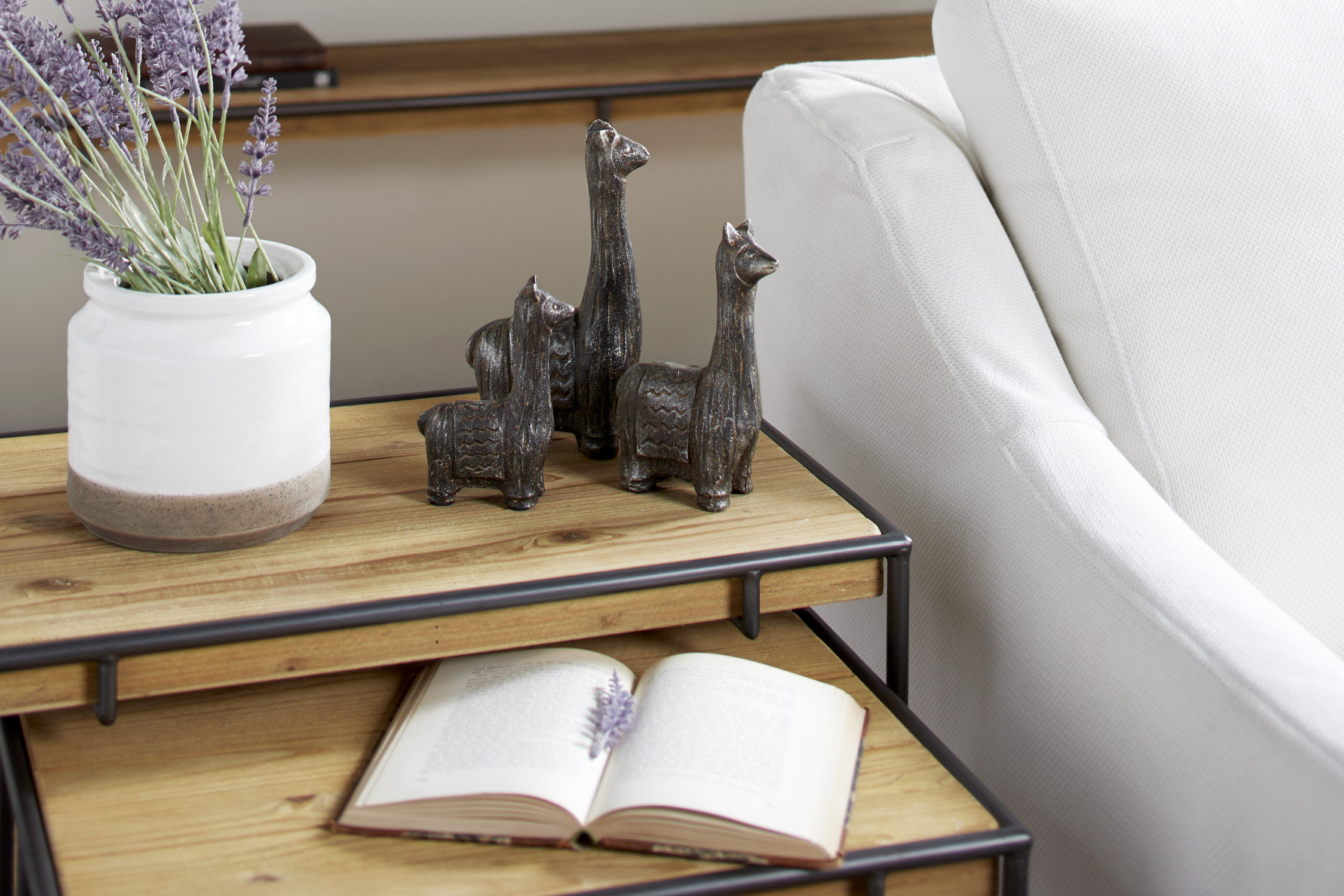 World Menagerie 3 Piece Leslee Carved Metal Llama Table Decor Figurine ...