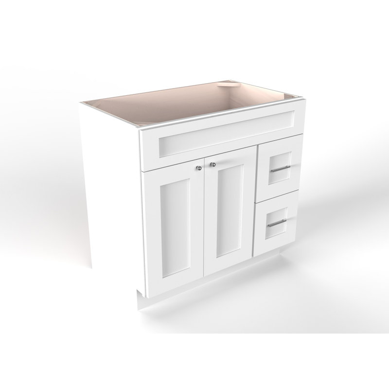 Disar 36'' Bathroom Vanity With Drawer Right Base Only | Wayfair