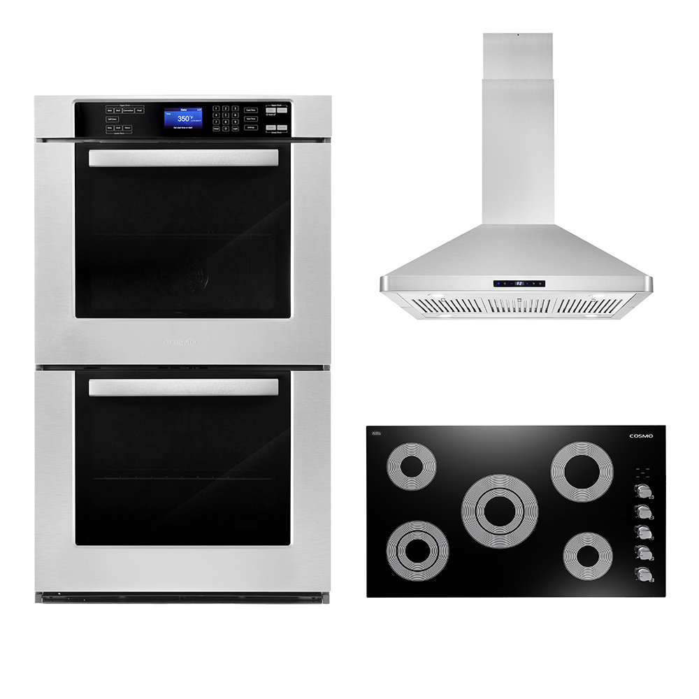Cosmo 3 Piece Kitchen Appliance Package with 36'' Electric Cooktop ...