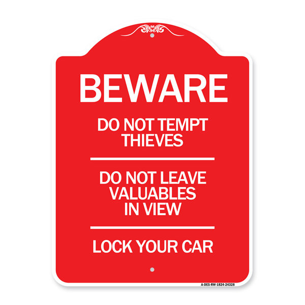 Signmission Designer Series Sign - Beware Do Not Tempt Thieves - Do Not ...