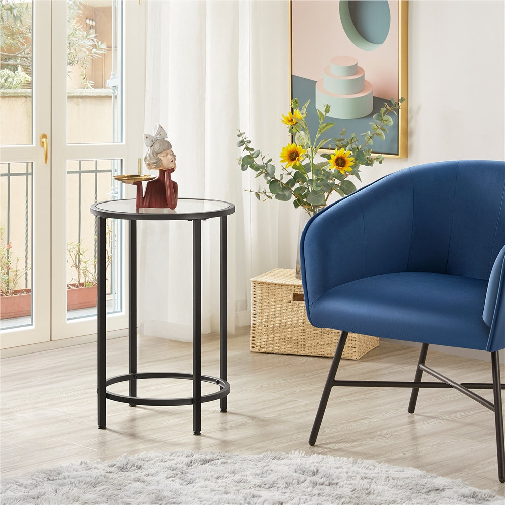 Mercer41 Benniton 24'' Tall Glass End Table & Reviews | Wayfair