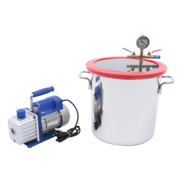 FUNTEN 5 Gallon Vacuum Degassing Chamber Set With 5 CFM 1/3HP Single ...
