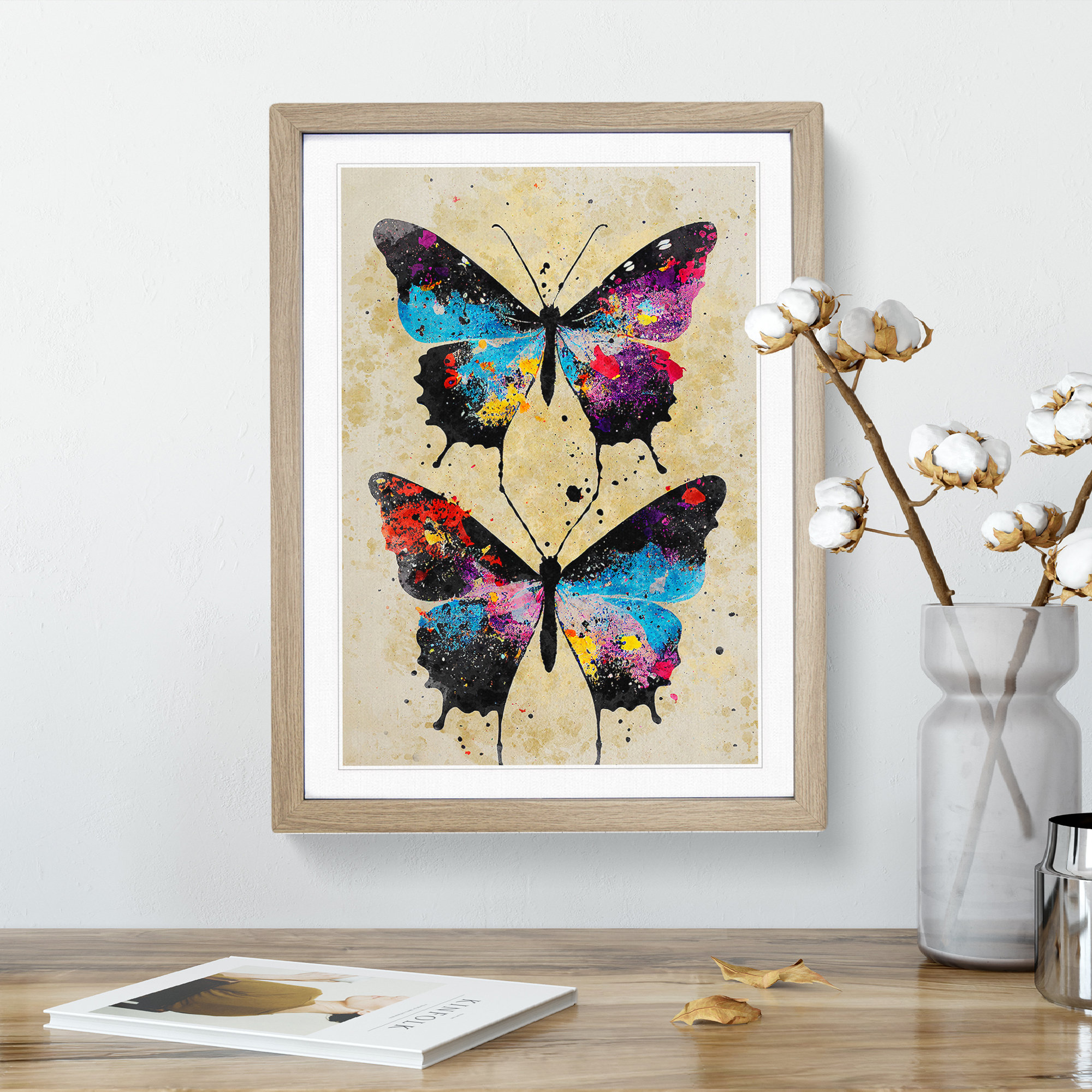 Brambly Cottage Butterflies Paint Splatter No.1 - Painting | Wayfair.co.uk