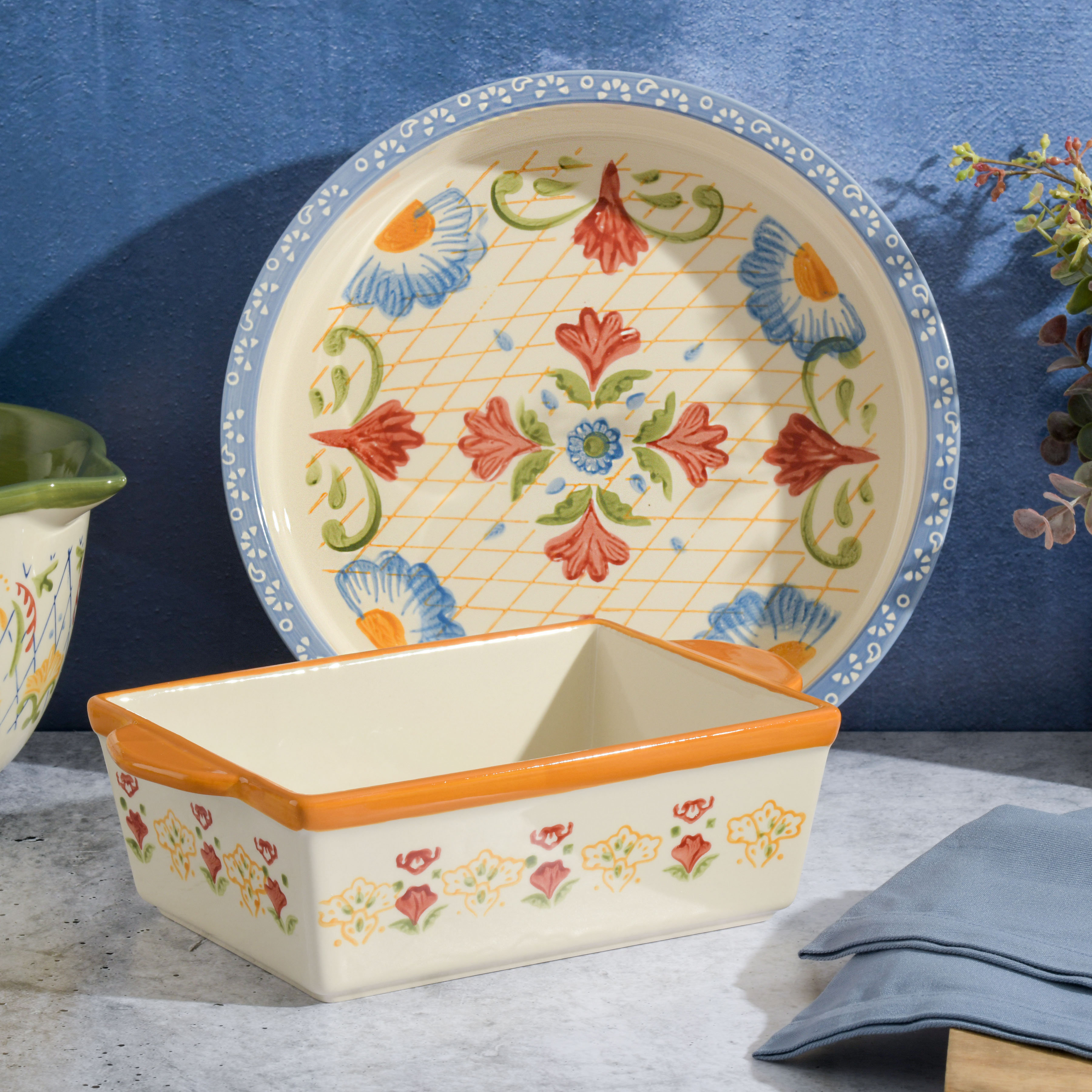 Laurie Gates Hand Painted Tierra Mix And Match Dinnerware Set, 2-Piece ...