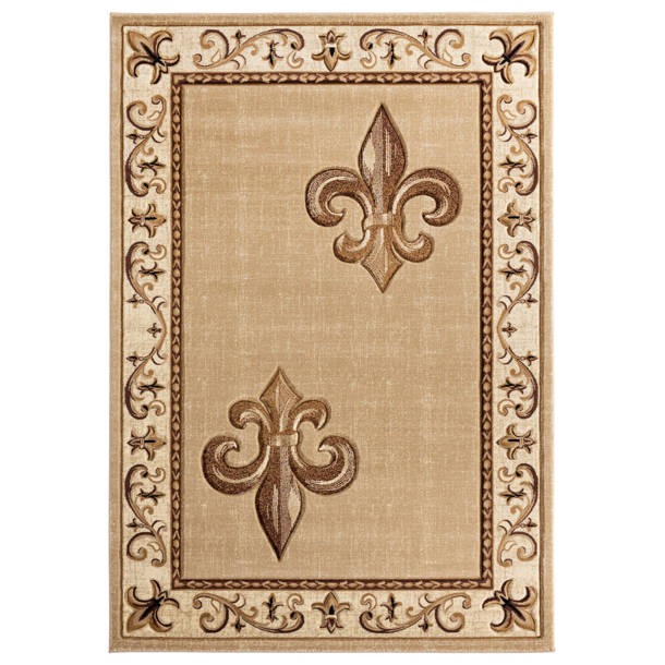 Fleur De Lis Living Goines Performance Brown/Blue Rug | Wayfair