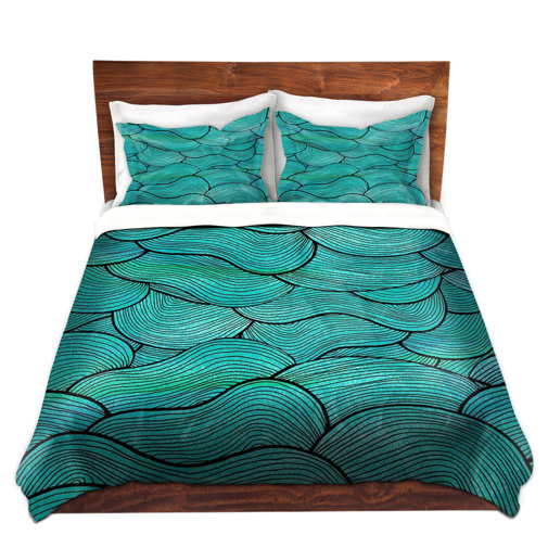 East Urban Home Sea Waves Pattern Duvet Cover Set | Wayfair