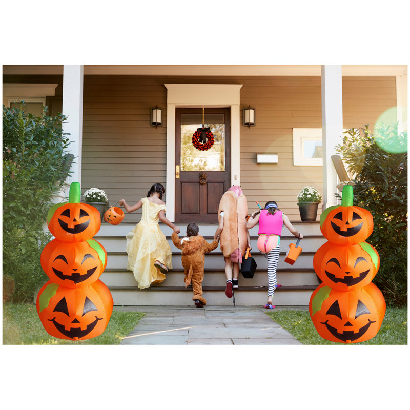 The Holiday Aisle® Outdoor Halloween Pumpkin Stack Inflatable & Reviews ...