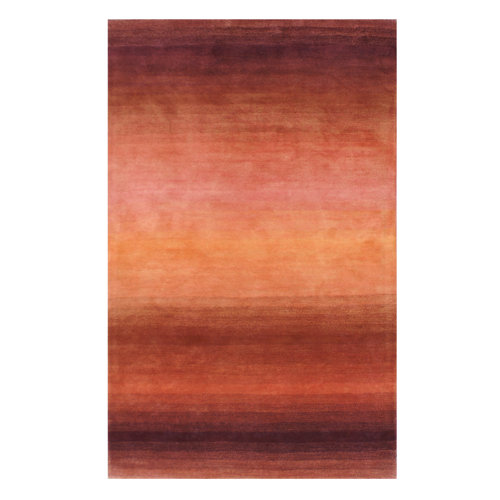 American Home Rug Co. Handmade Wool Rust Rug | Wayfair