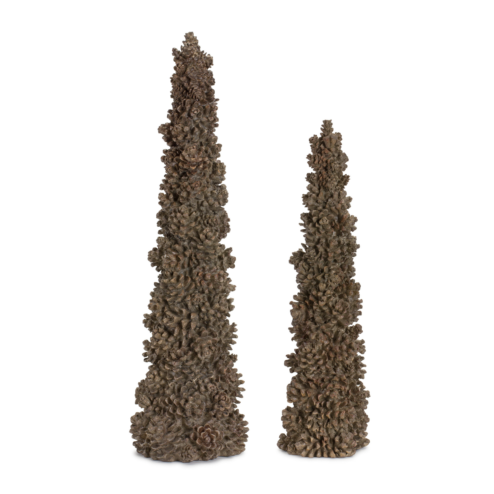 The Holiday Aisle® Resin 2 Piece Pine Cone Tree Set | Wayfair