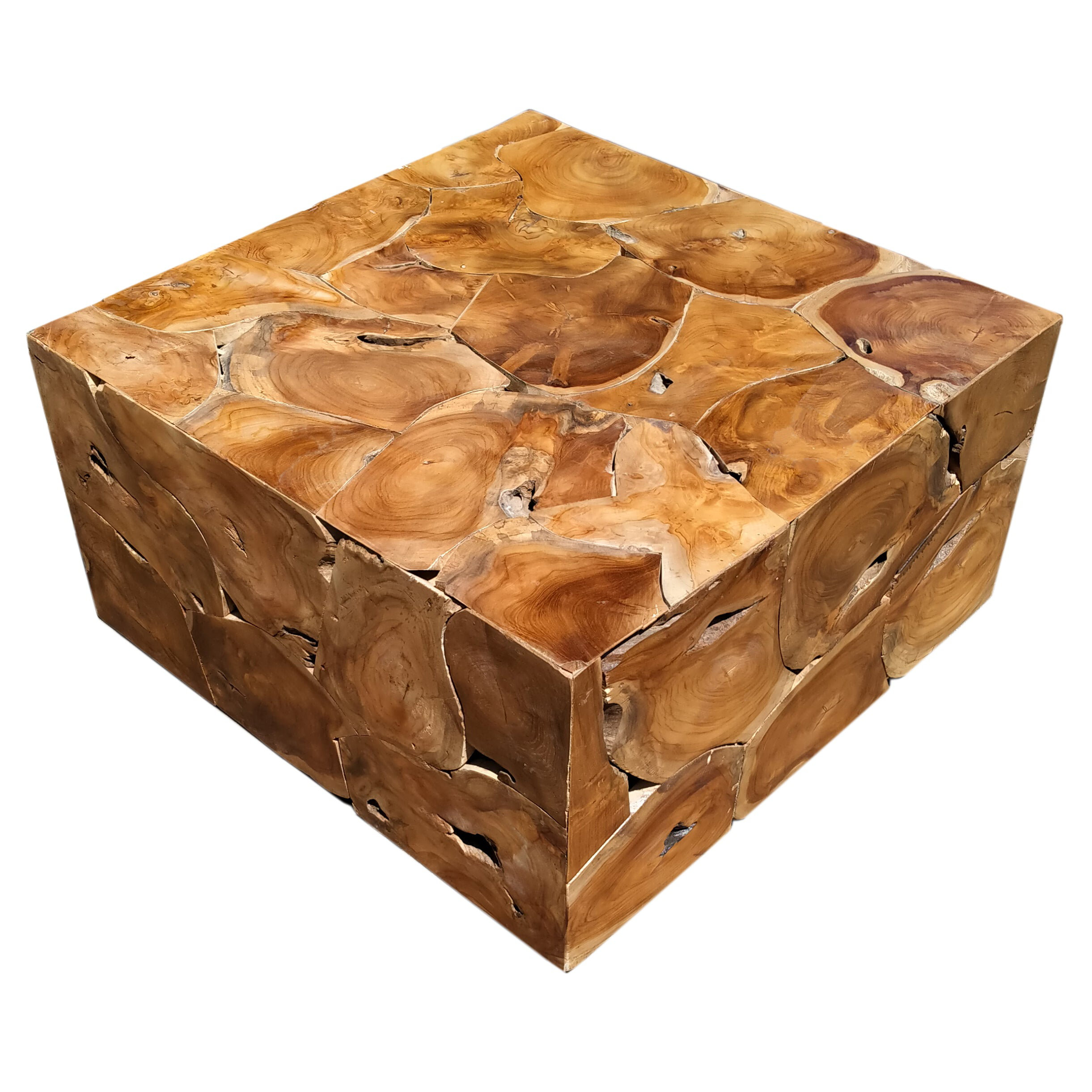 Millwood Pines Artlone Solid Wood Block Coffee Table | Wayfair